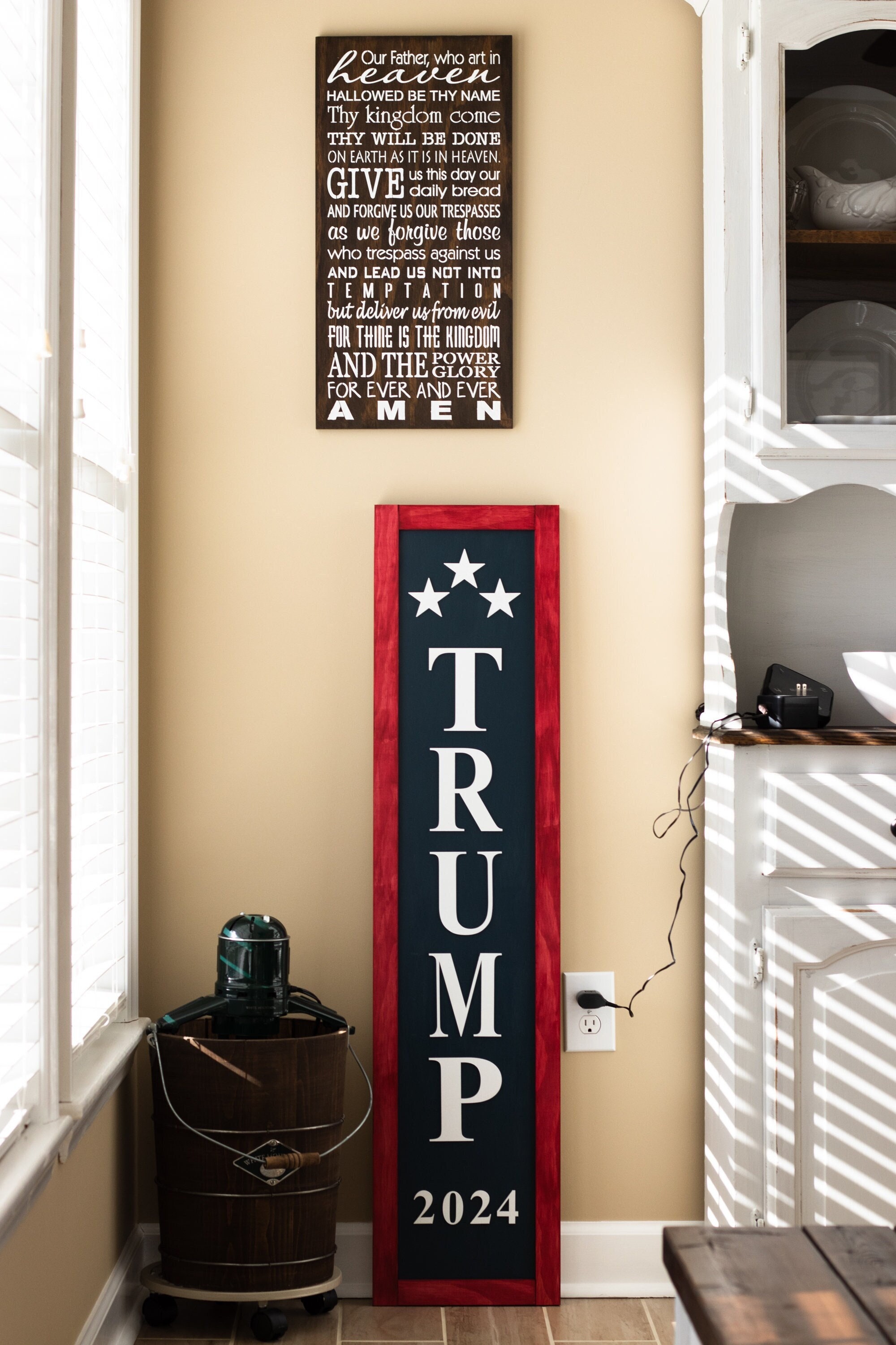 TRUMP 2024 Sign 4FT X 1FT no Stencils Wood Trim, Letters, Stars, and ...