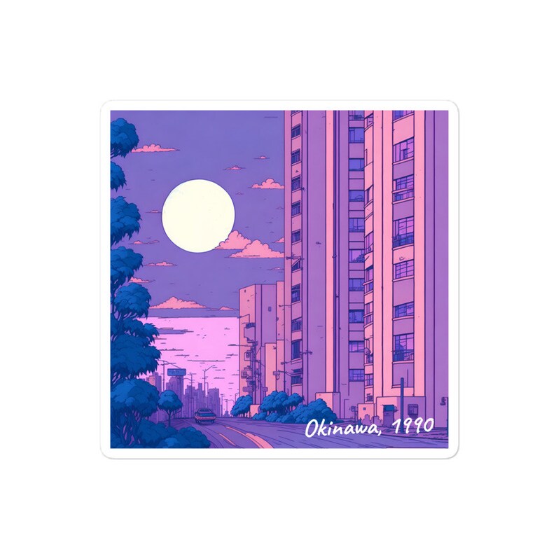 Aesthetic City Lofi Sticker Vaporwave Stickers Retro Anime Sticker ...