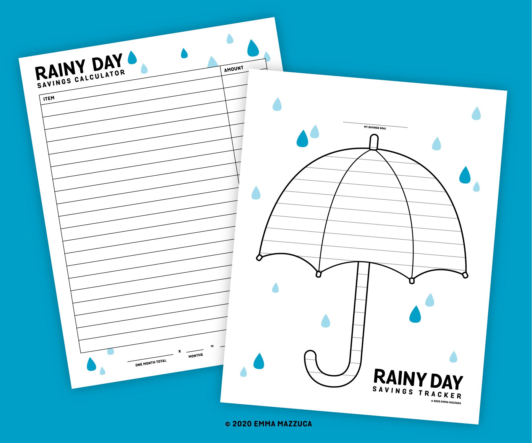 Rainy Day Savings Tracker | Printable | Emergency Fund Budgeting - Etsy
