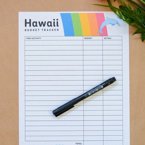 Hawaii Vacation Savings Tracker & Budget Sheet | Printable - Etsy