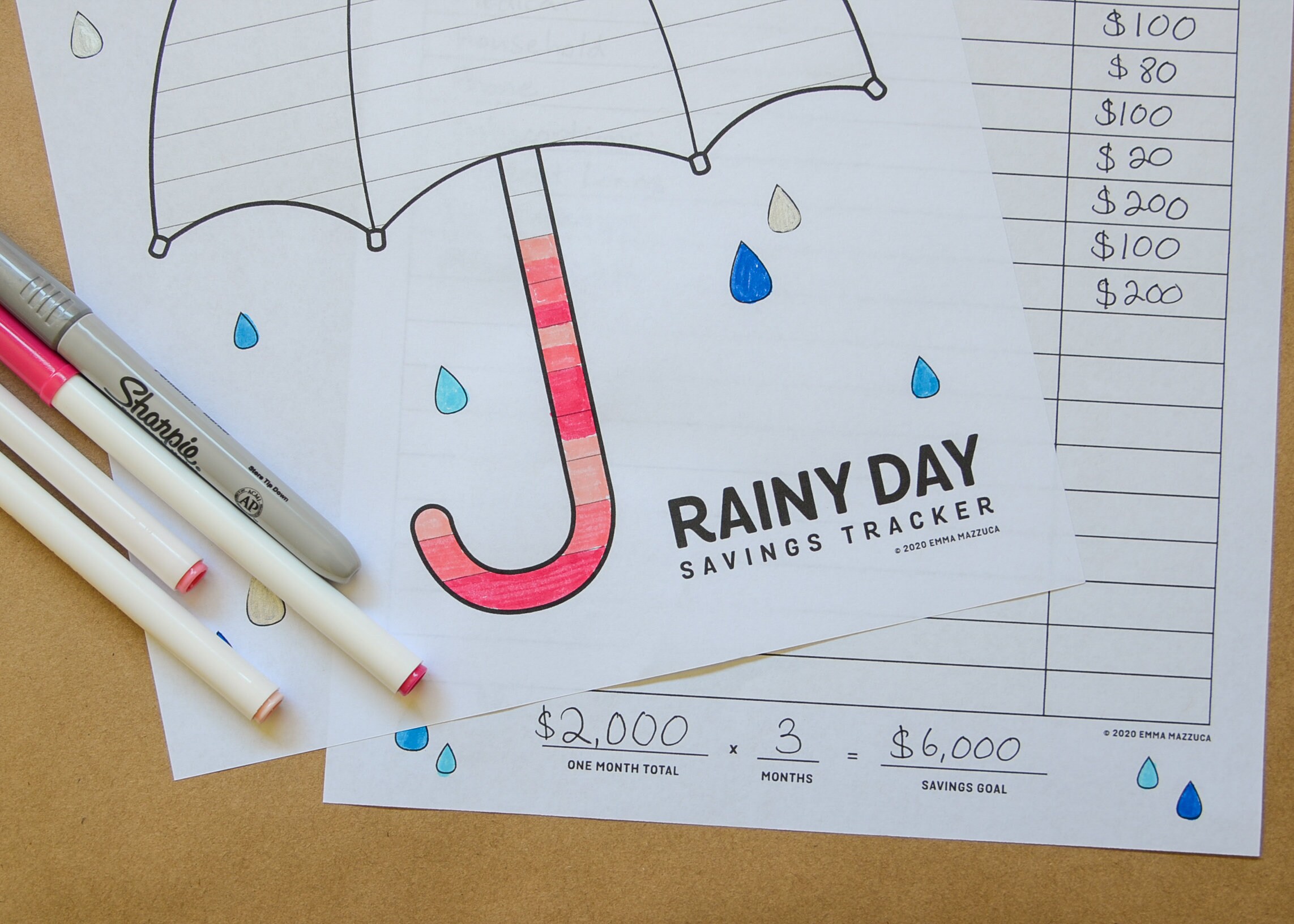 Rainy Day Savings Tracker | Printable | Emergency Fund Budgeting - Etsy
