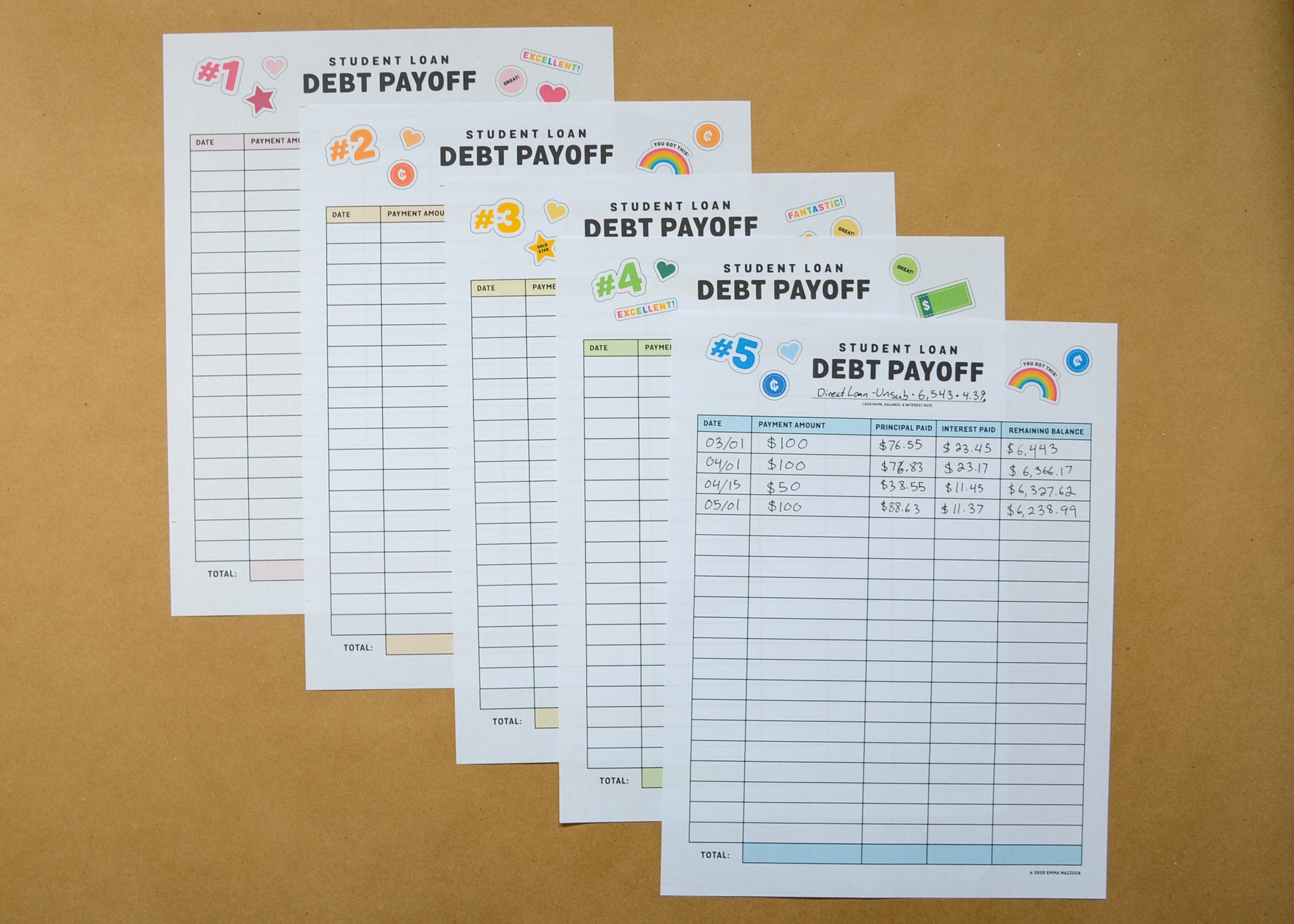 Bundle: Student Loan Debt Payoff Worksheets | Printable - Etsy