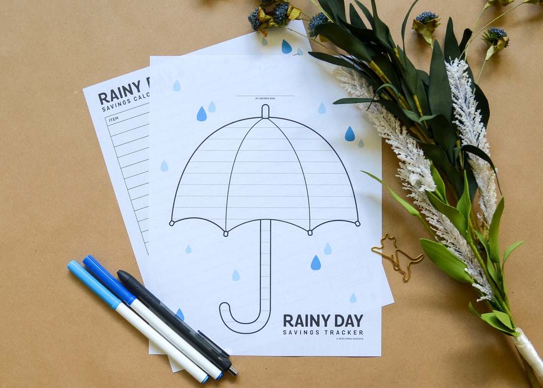 Rainy Day Savings Tracker | Printable | Emergency Fund Budgeting - Etsy