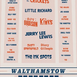 Walthamstow Granada A3 Poster. Famous Bands Gig Poster. Retro Print ...