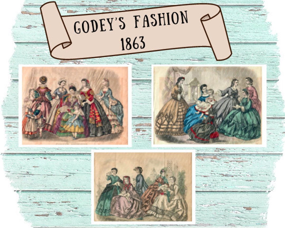 Godey's Victorian Ladies Plates From 1866-11 Fashion Plate Junk Journal ...
