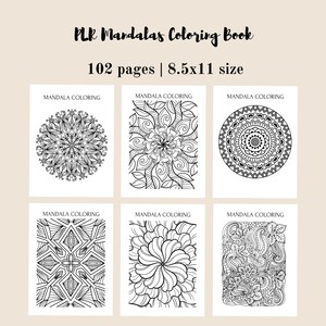 PLR Mandalas Coloring Book, Canva Template, Colouring Pages, Patterns ...