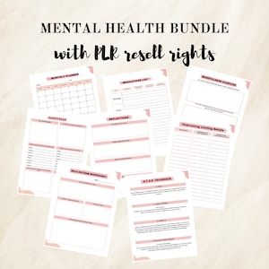 PLR Mental Health Bundle, Canva Template, Health PLR Planner, Editable Canva Template, Done for ...