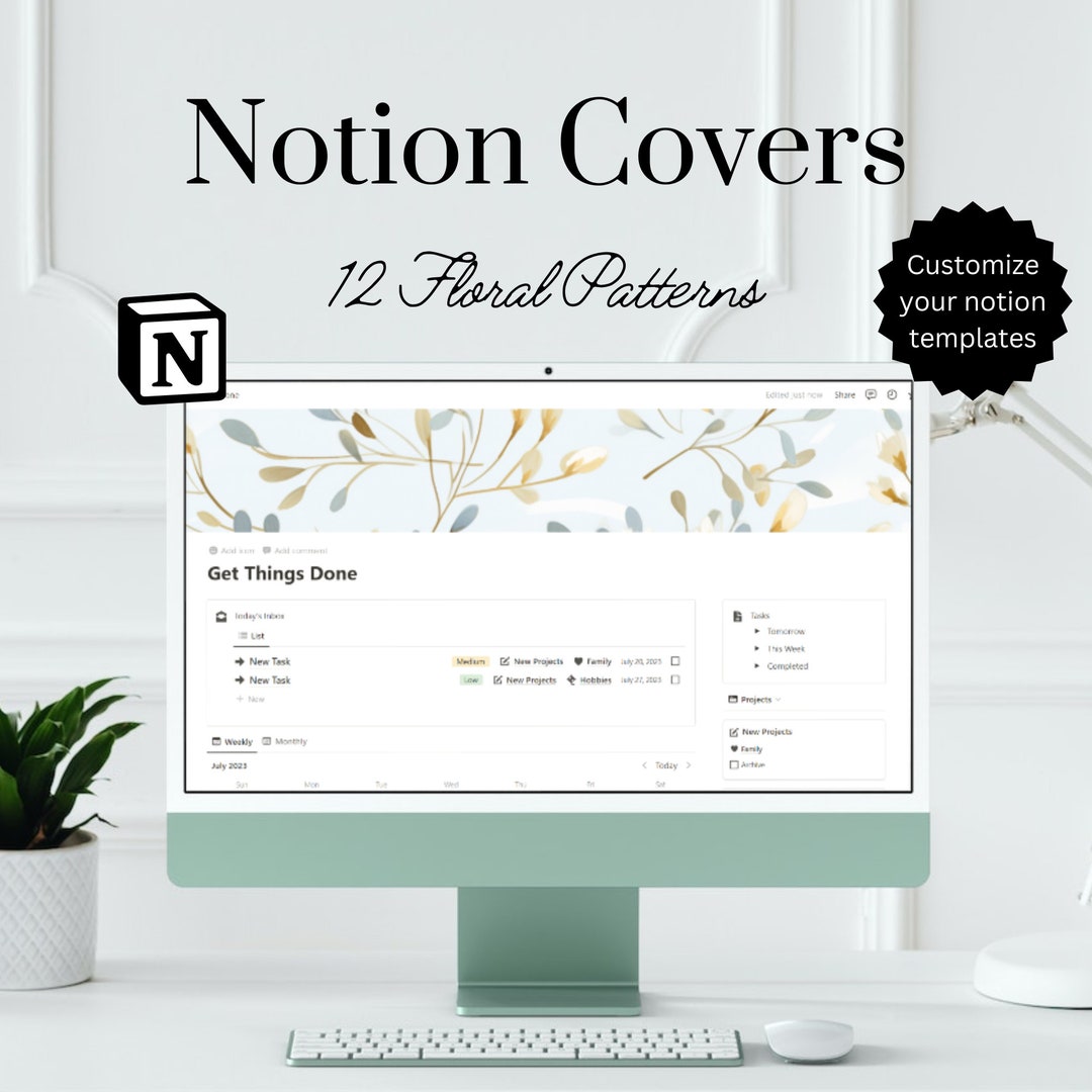 Flower Botanical Notion Covers, Customize Notion Templates, Floral ...