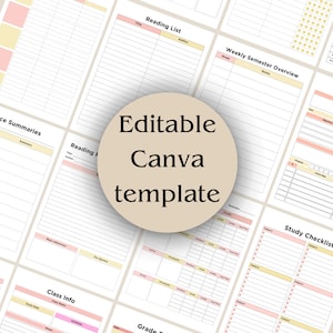 PLR Student Planner, Education PLR Canva Template, School Editable ...