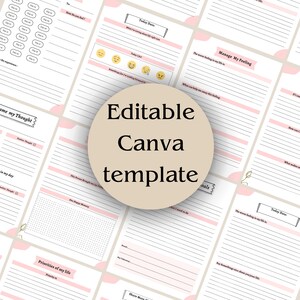 PLR Gratitude Journal Canva Template: Mental Health Planner (commercial ...