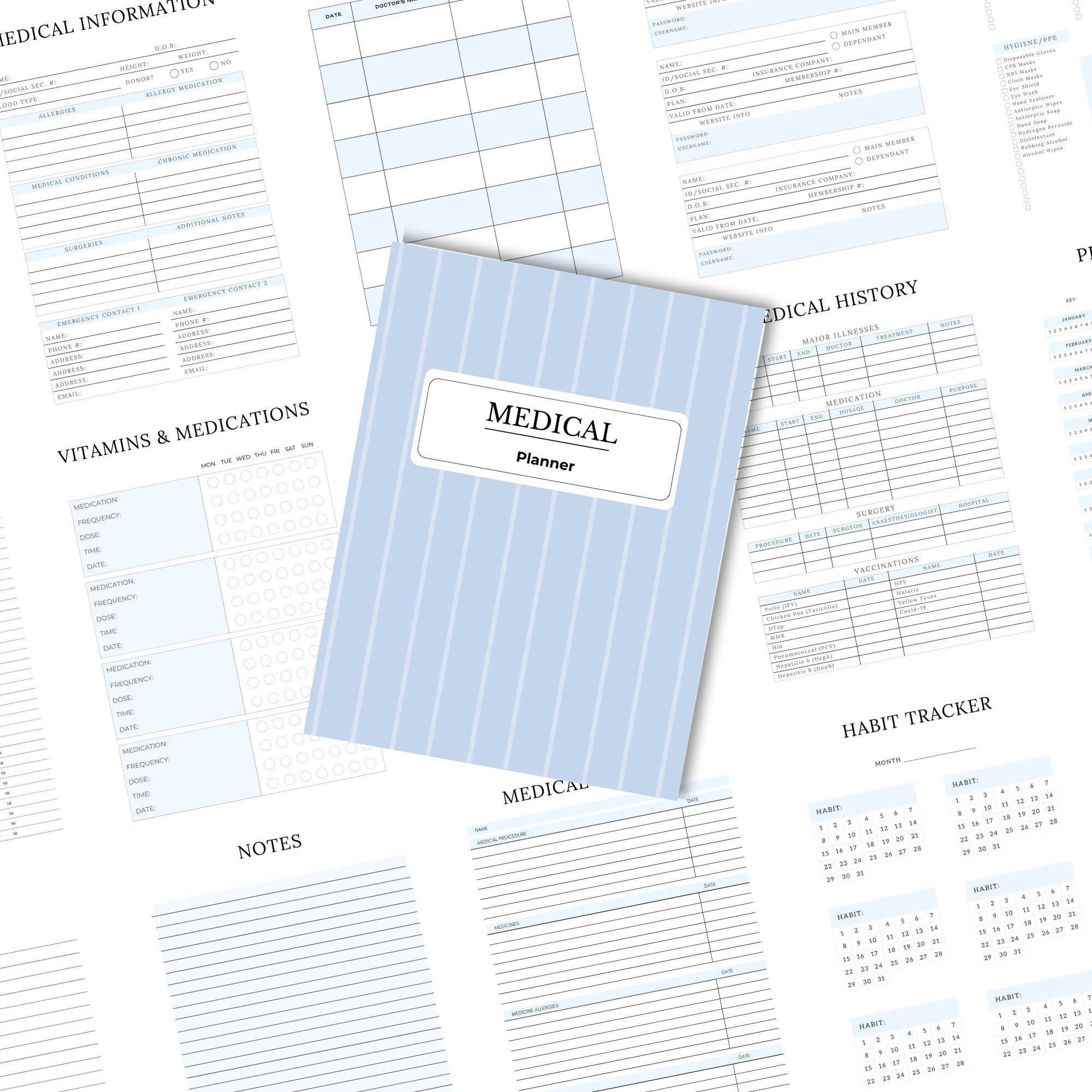 PLR Medical Planner, Canva Template, Doctor Appointment PLR, Editable ...