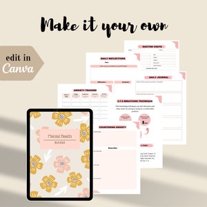 PLR Mental Health Bundle, Canva Template, Health PLR Planner, Editable Canva Template, Done for ...