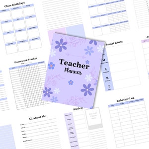 PLR Undated Teacher Planner, Canva Template, Education PLR, Lessons ...