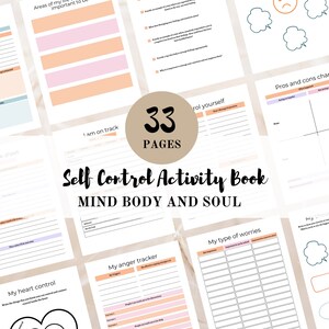 PLR Self Control Activity Book, Canva Template, Self Esteem PLR Planner, Editable Canva Template ...
