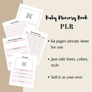 PLR Baby Memory Book, Keepsake Child Canva Template, Holiday Memories ...