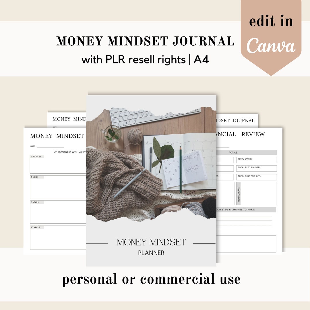 PLR Money Mindset Journal, Canva Template, Wealth PLR Planner, Editable ...