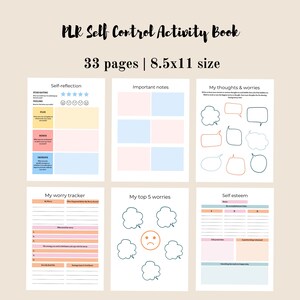 PLR Self Control Activity Book, Canva Template, Self Esteem PLR Planner, Editable Canva Template ...
