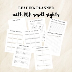 PLR Reading Planner, Book Journal Canva Template, PLR Editable Canva ...