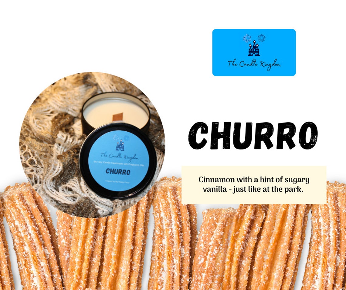 Churro 6oz Soy Candle Theme Park Inspired Scents With - Etsy Canada