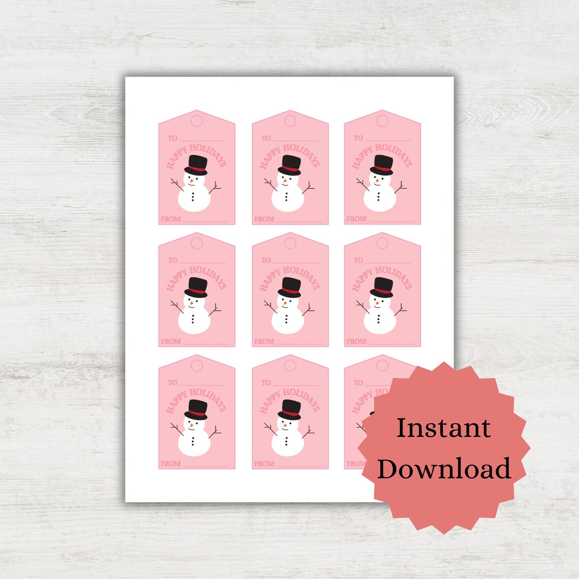 Printable Pink Christmas Gift Tags 8 Stylish Designs for - Etsy