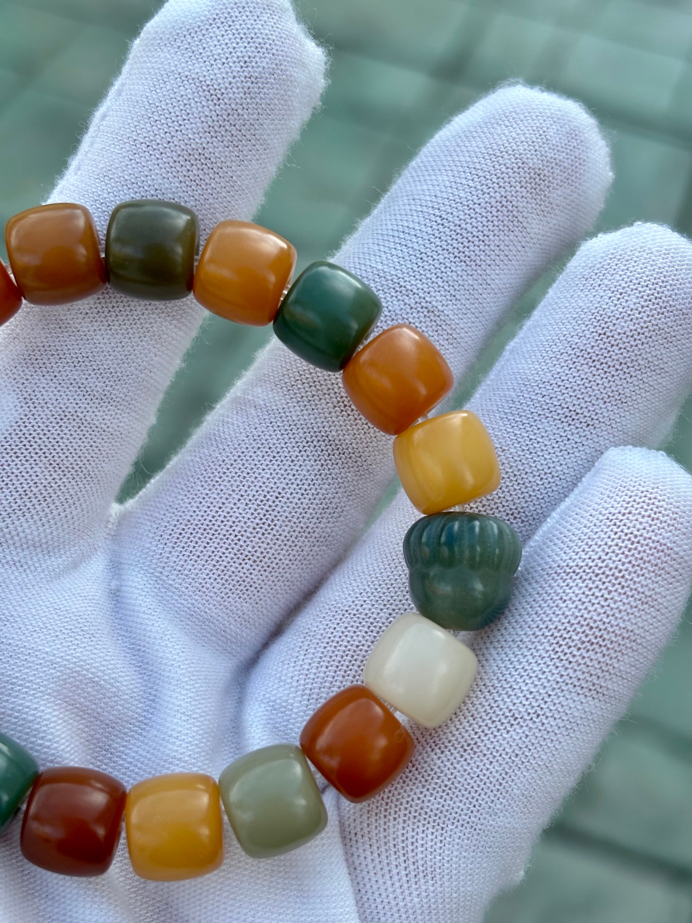 RAINBOW ACORN Natural Bodhi Root Beads Bracelet - Etsy