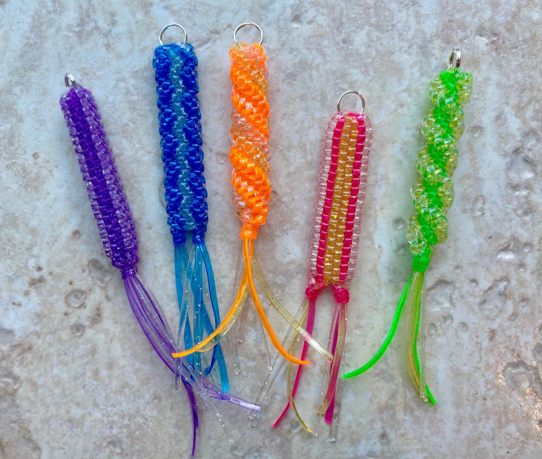 Crystal Color Plastic Lace Keychain Set: Handmade Rexlace Boondoggle ...