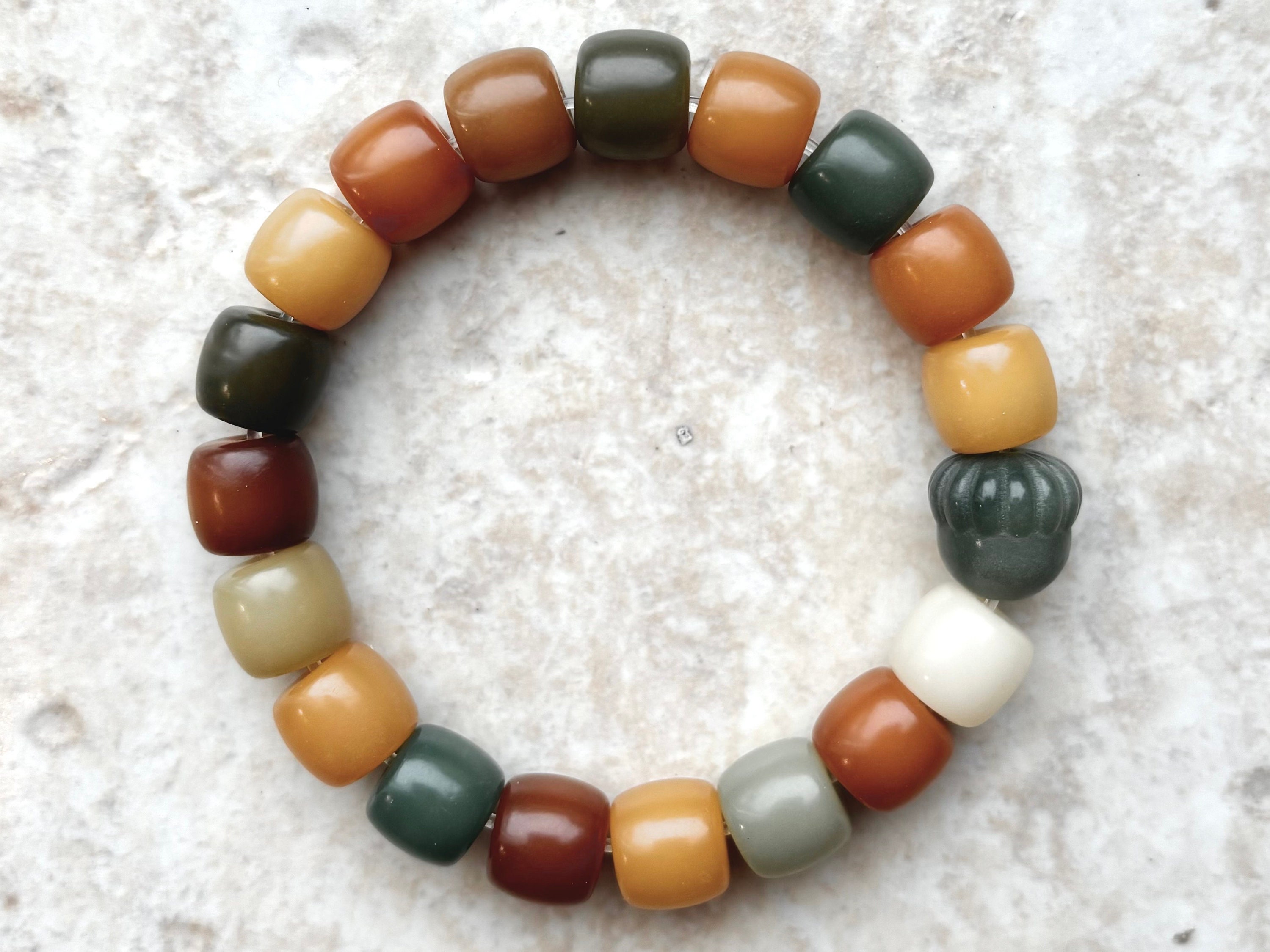 RAINBOW ACORN Natural Bodhi Root Beads Bracelet - Etsy