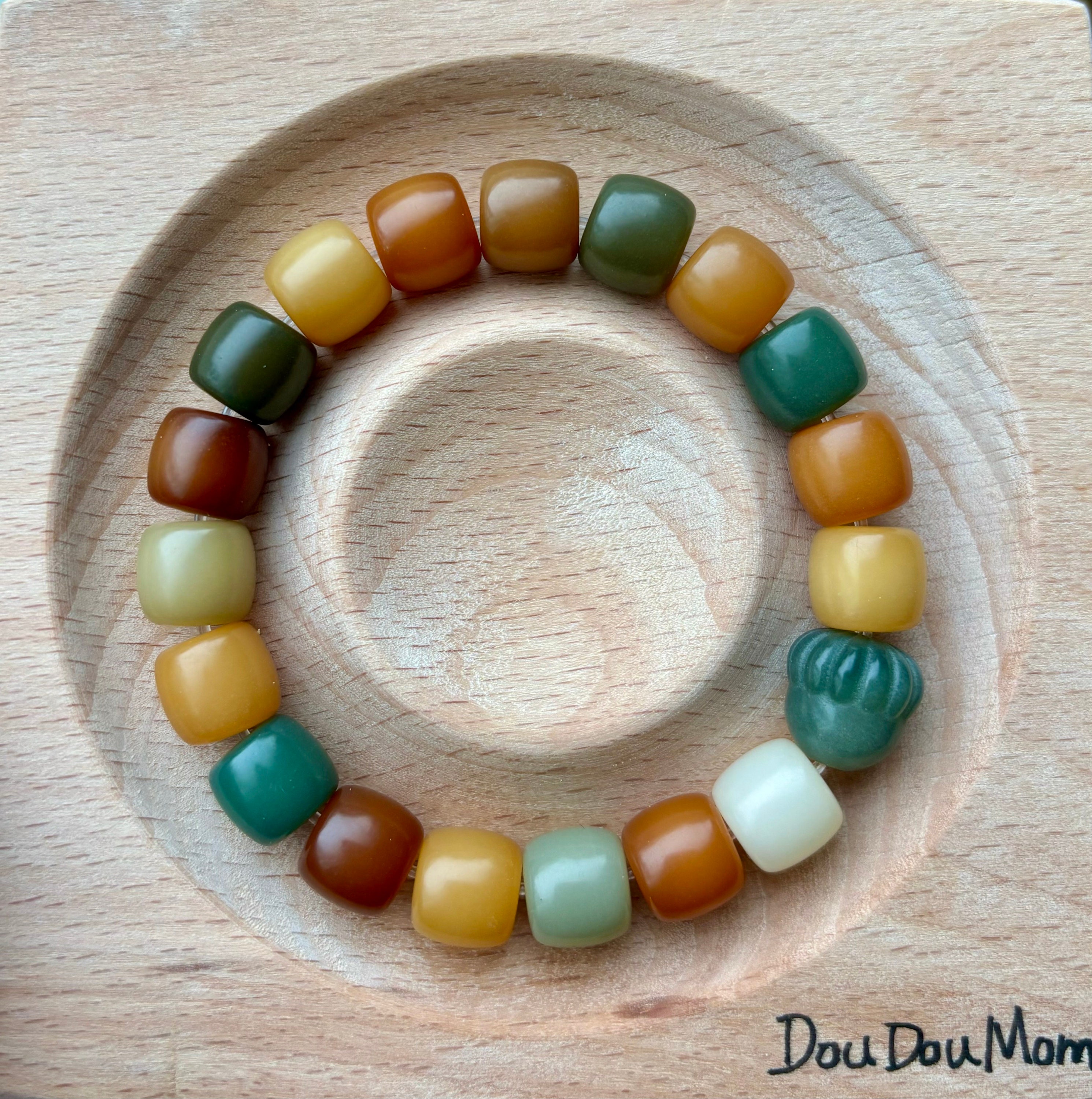 RAINBOW ACORN Natural Bodhi Root Beads Bracelet - Etsy