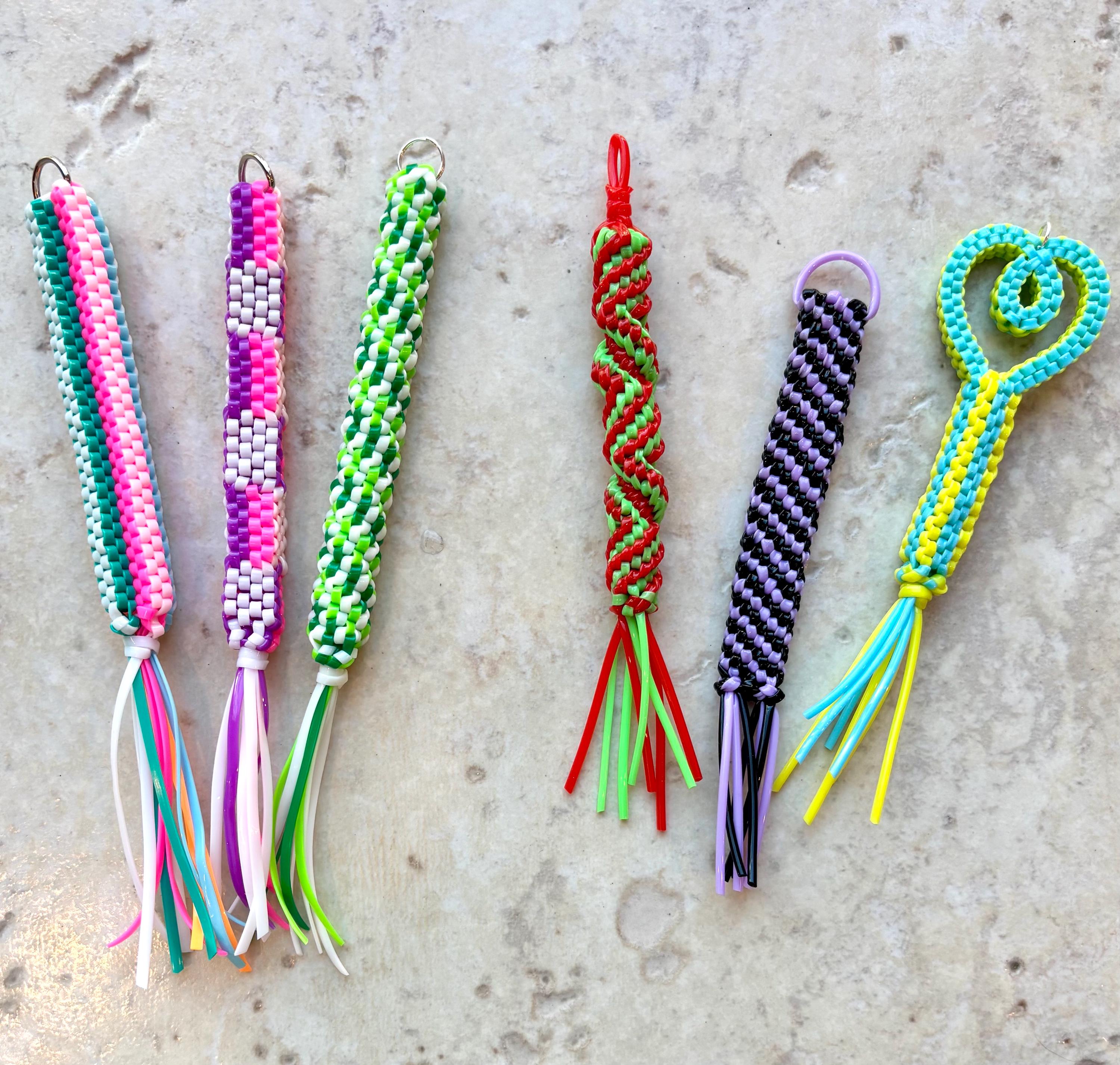 6pcs VARIETY Design Plastic Lace Handcrafted Keychains Hanging ...