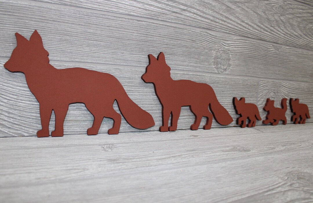 Red Fox Family of 5 Fox Family Fox Wall Art Fox Woodwork - Etsy Österreich
