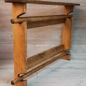 Double Quilt Rack - Wooden Quilt Rack - Quilt Rack Wall Mount - Quilt ...
