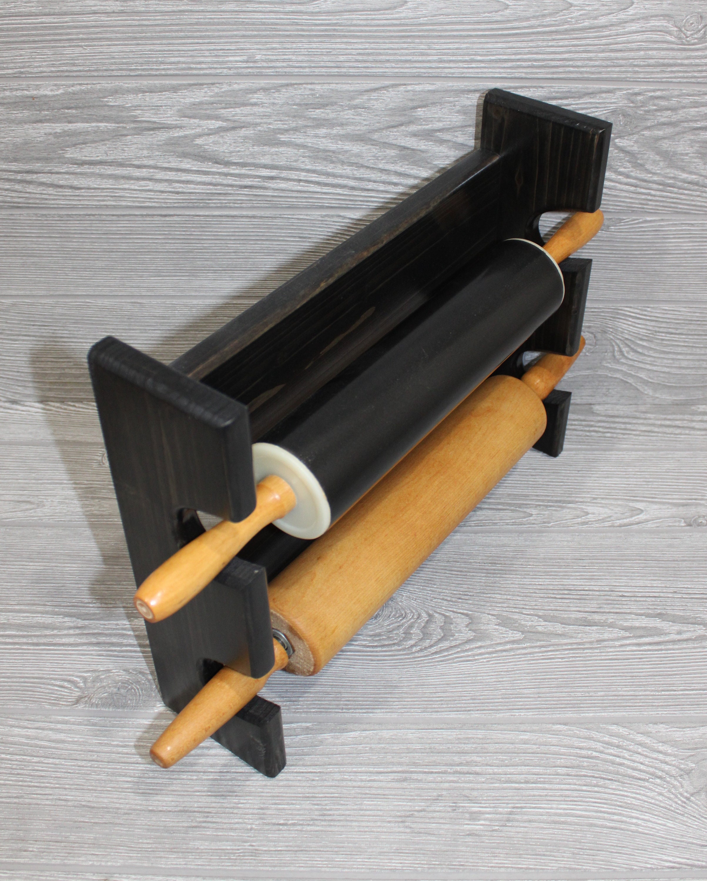 Rolling Pin Rack With Two Slots Black Rolling Pin Rack - Etsy UK