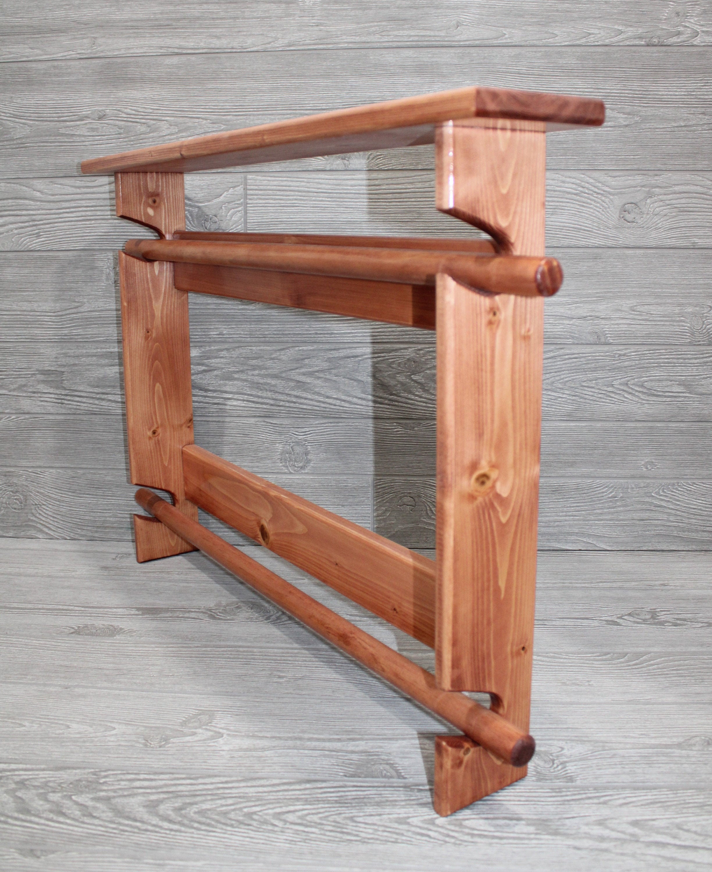 Double Quilt Rack Wooden Quilt Rack Quilt Rack Wall Mount | Etsy