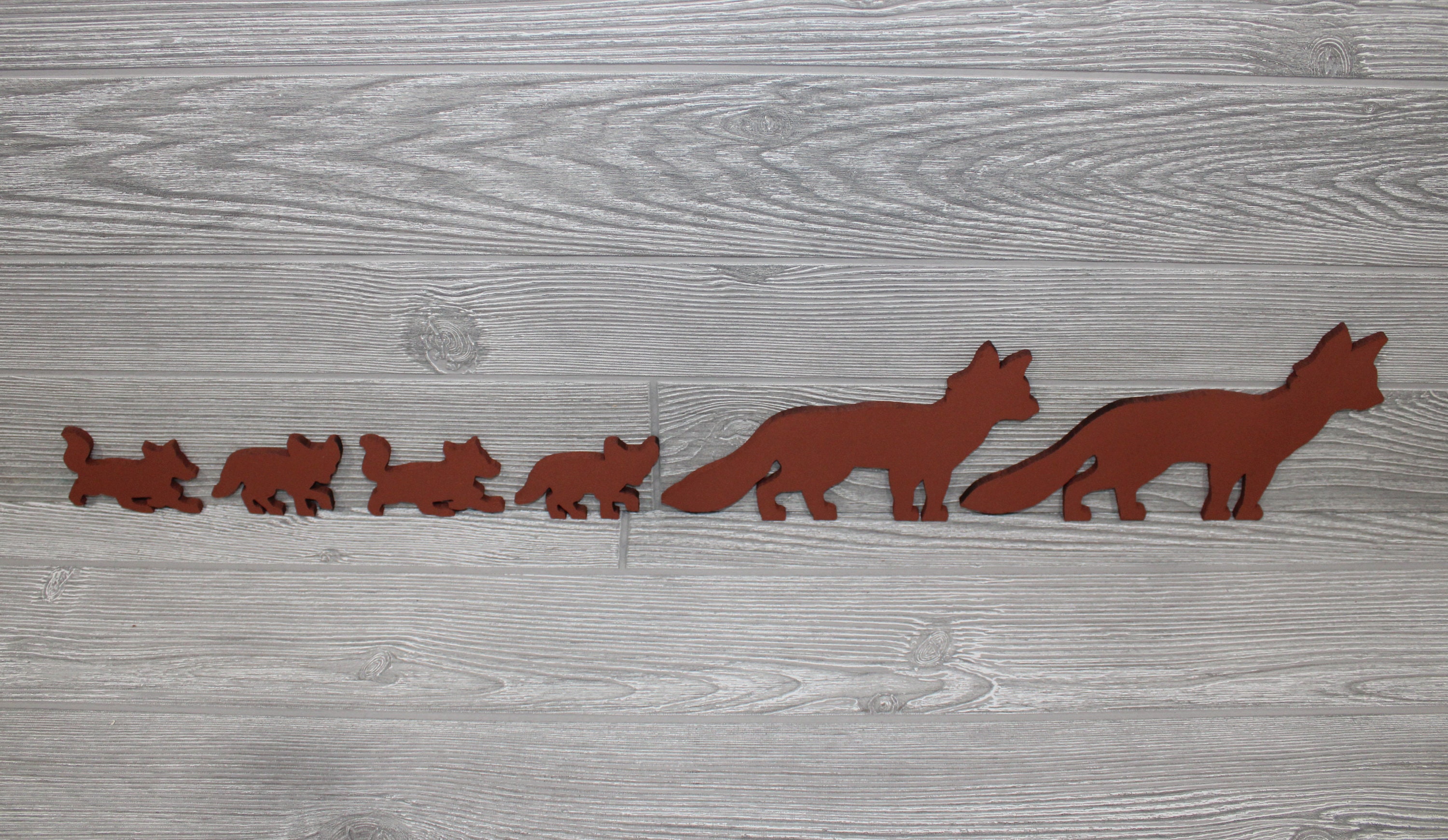 Red Fox Family of 6 Fox Family Fox Wall Art Fox Woodwork - Etsy