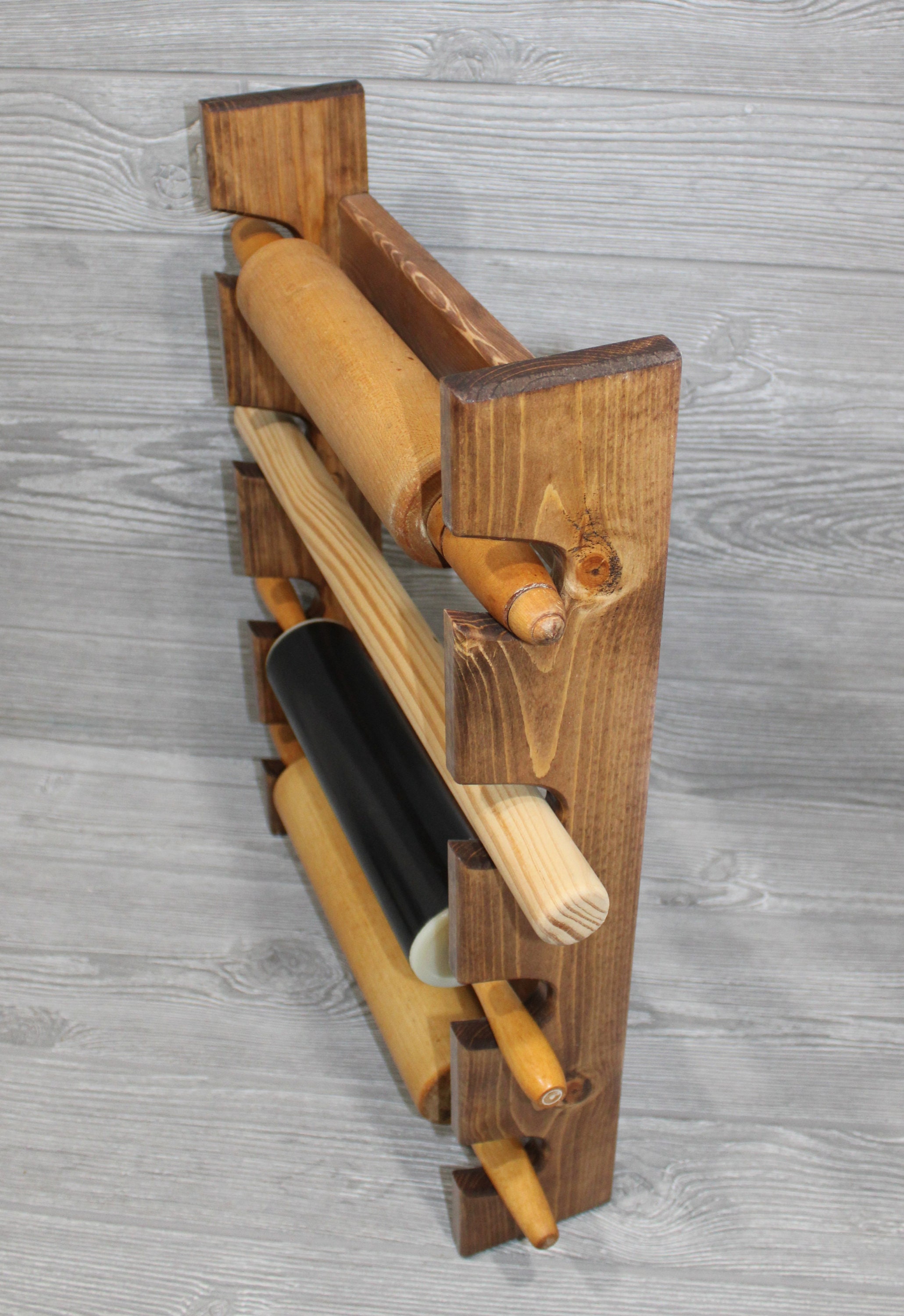 Rolling Pin Rack with Four Slots Provincial Four Pin Rack | Etsy
