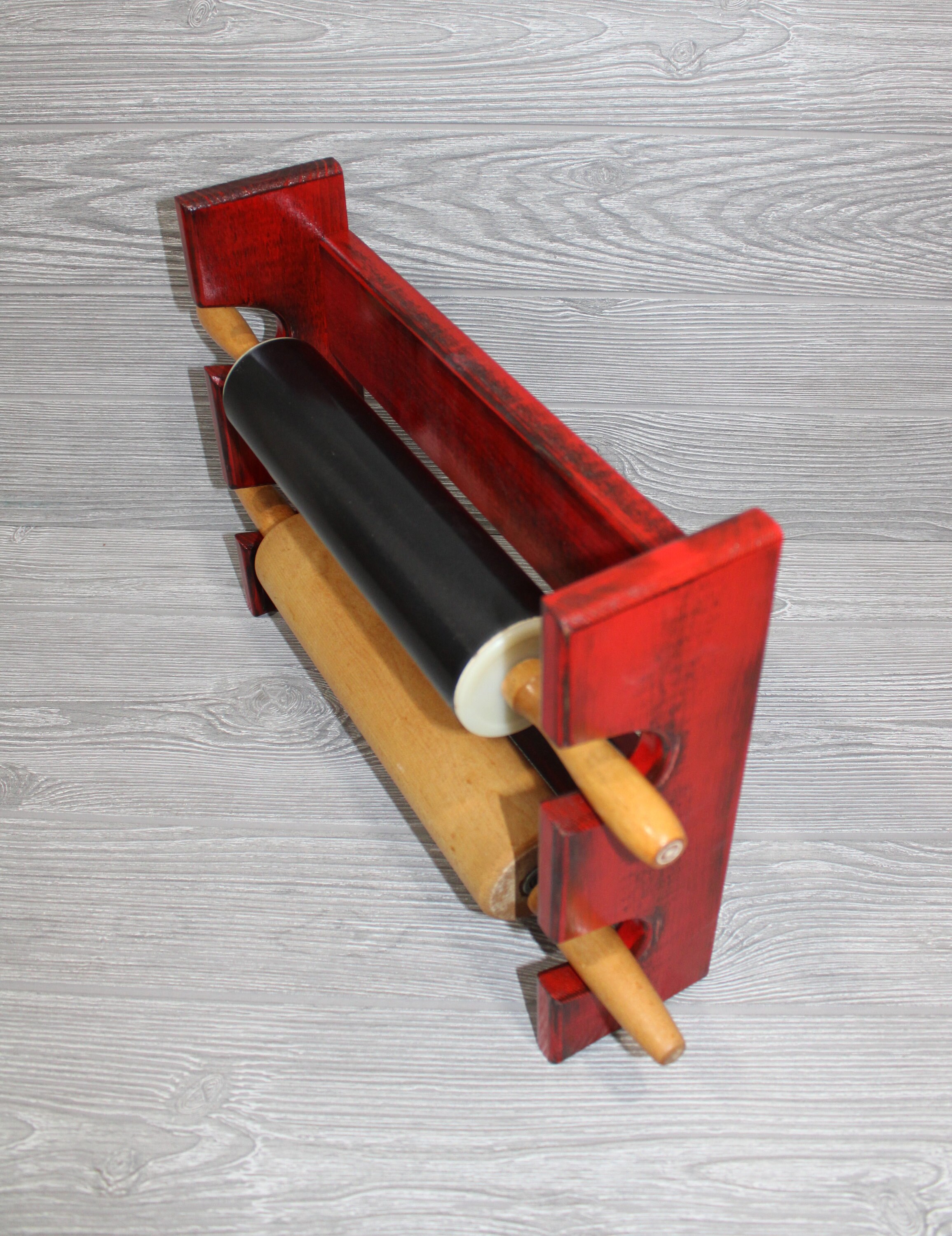 Antique Red Rolling Pin Rack With Two Slots Red Rolling Pin - Etsy UK