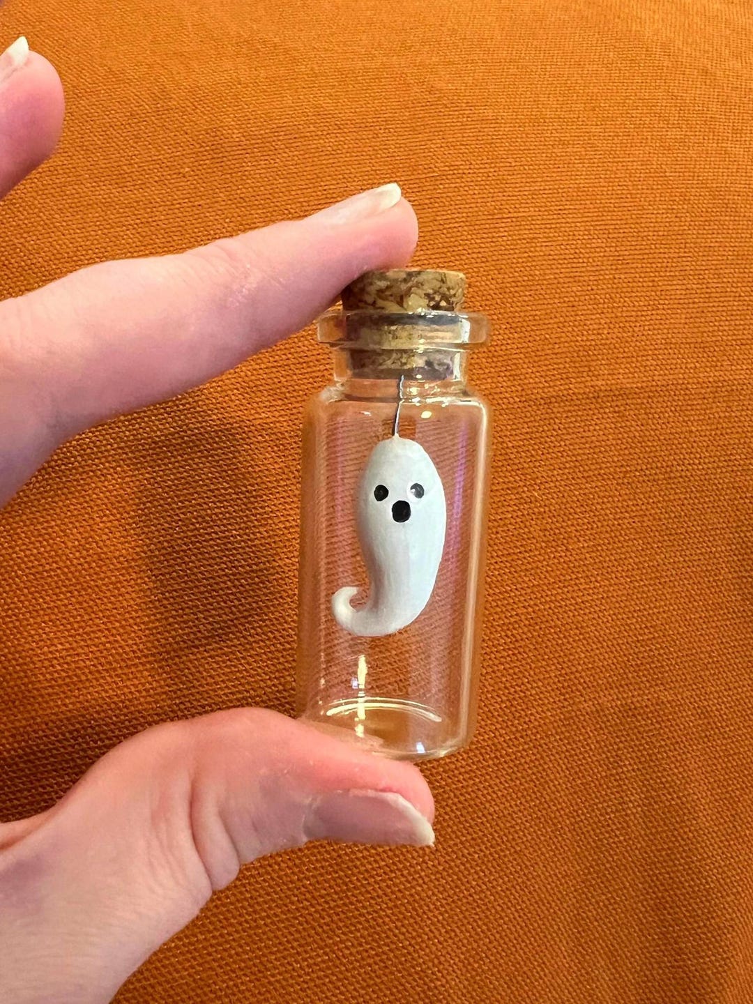 Miniature Pet Ghost in a Bottle: Handmade Polymer Clay Spooky Decor - Etsy