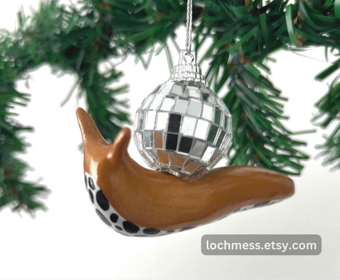 Disco Ball Snail Ornament: Hand-sculpted and Painted Christmas Decor - Etsy