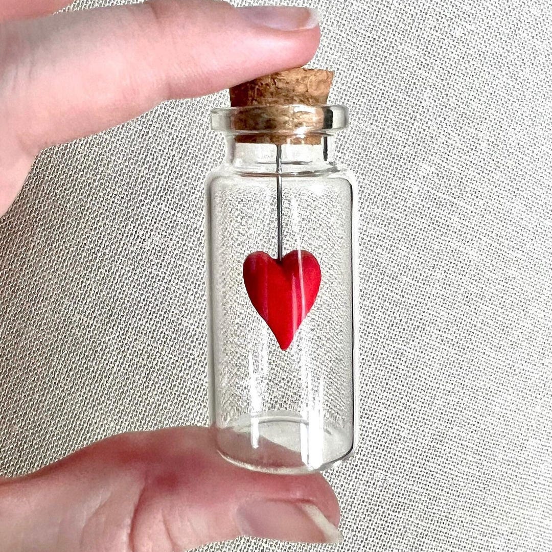 Mini Heart in a Bottle Valentines Gift Anniversary Gift Friend Gift ...
