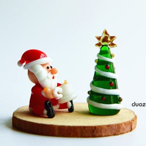 Handmade Lampwork Glass Micro Miniature Santa Drinking Coffee Figurine ...