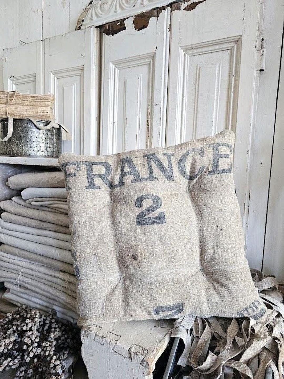 POSTE ..... Chair Cushion Seat Cushion Made of Antique Linen 29577ML ...