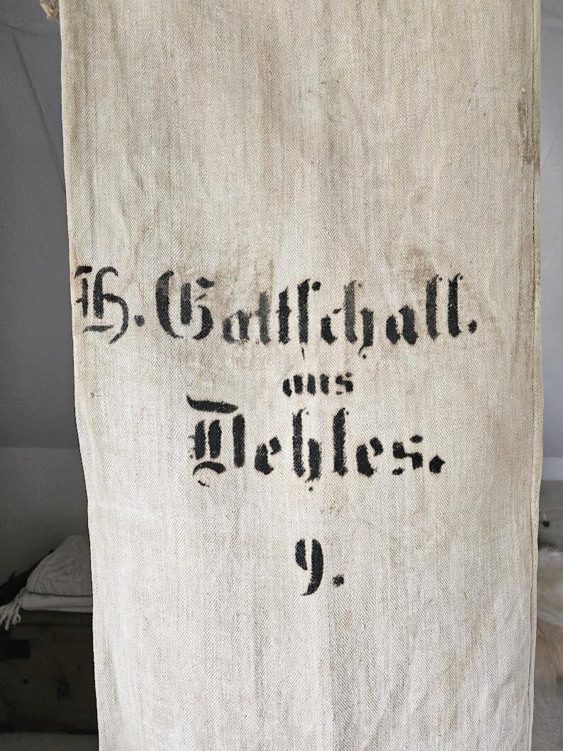 GOTTSCHALL. Unben Antique Grain Sack Linen Sack Flour Sack 31392 Old ...