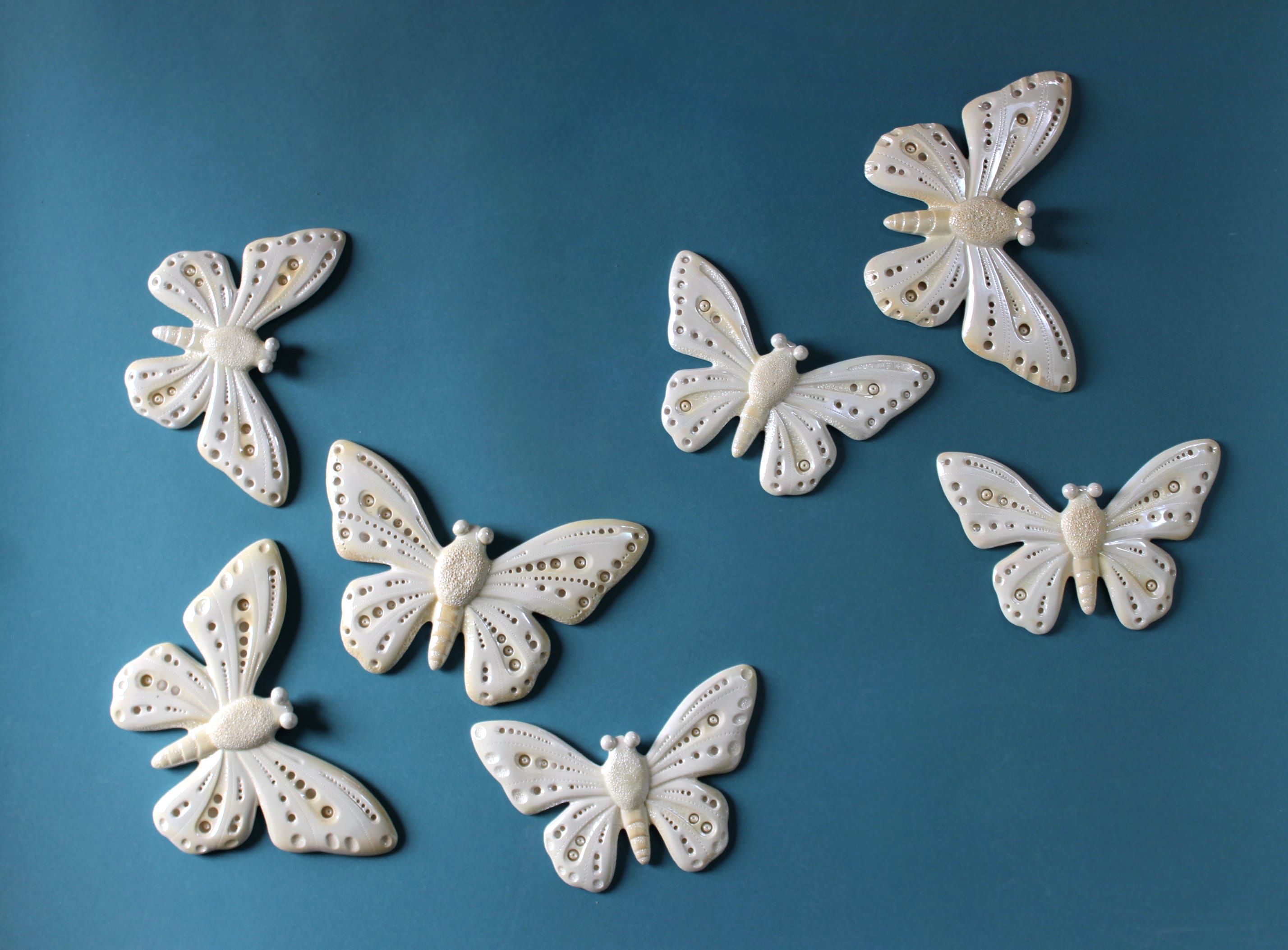 Set of 7 Porcelain BUTTERFLY Sculptures. Ready to Ship. - Etsy