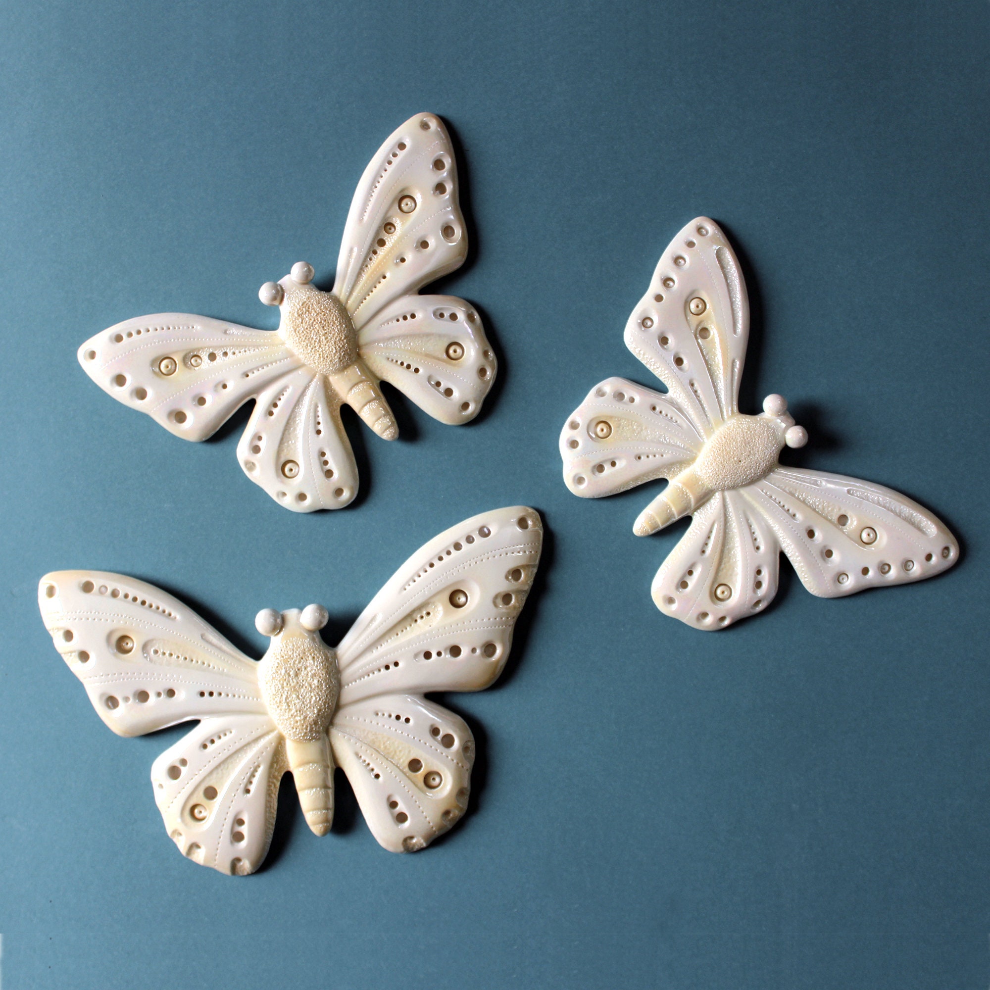 Set of 7 Porcelain BUTTERFLY Sculptures. Ready to Ship. - Etsy