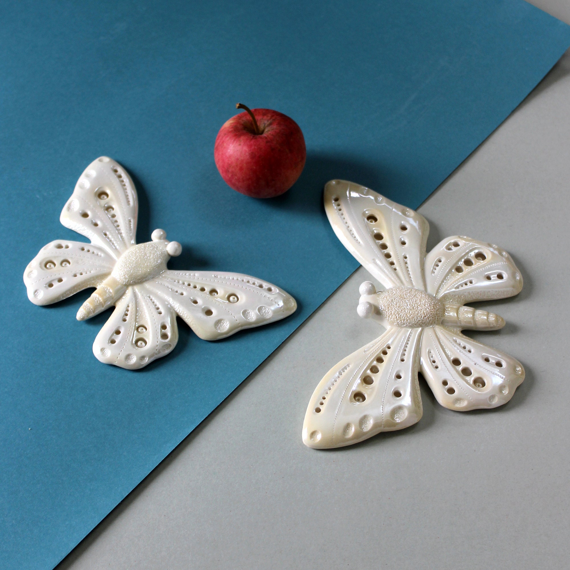 Set of 7 Porcelain BUTTERFLY Sculptures. Ready to Ship. - Etsy