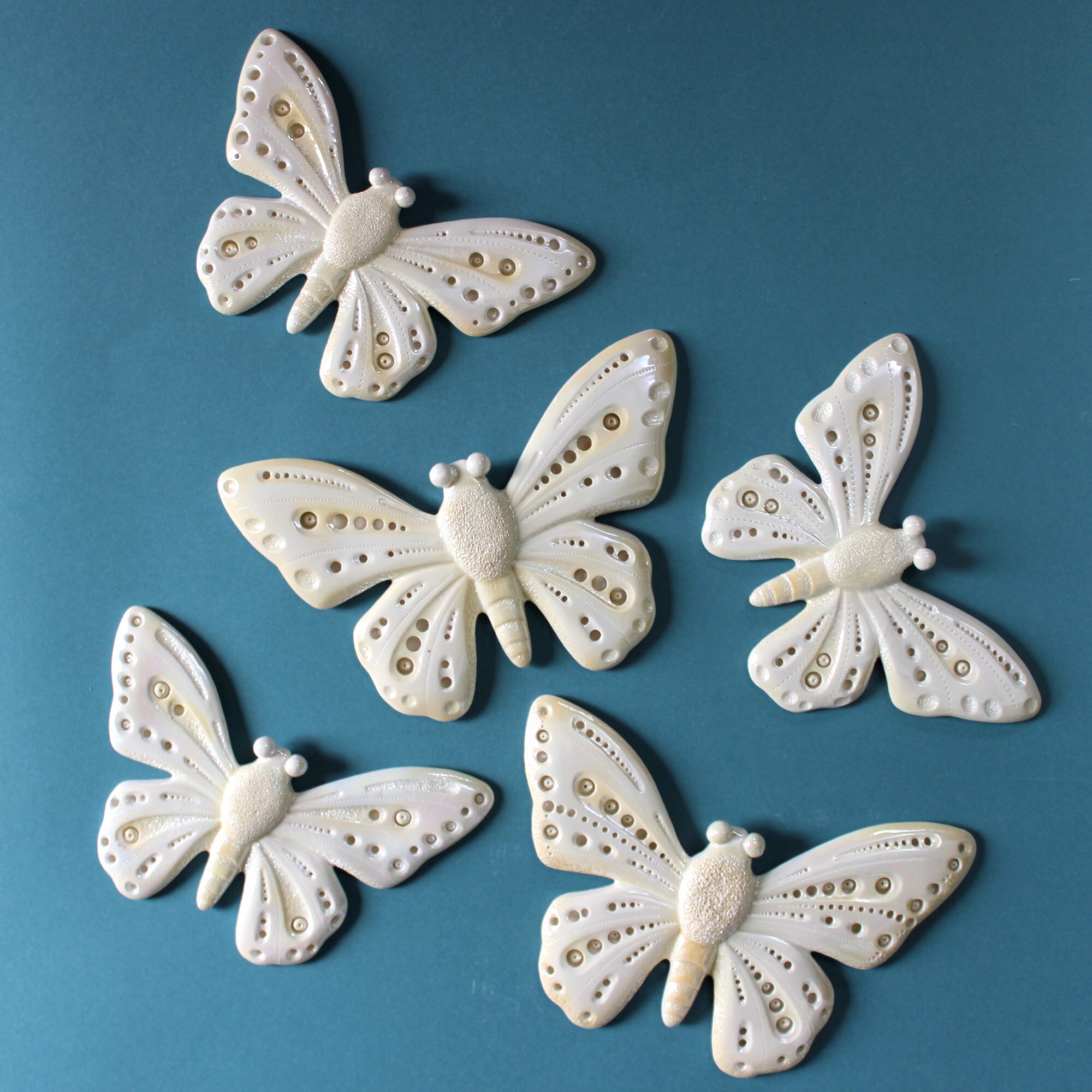 Set of 7 Porcelain BUTTERFLY Sculptures. Ready to Ship. - Etsy