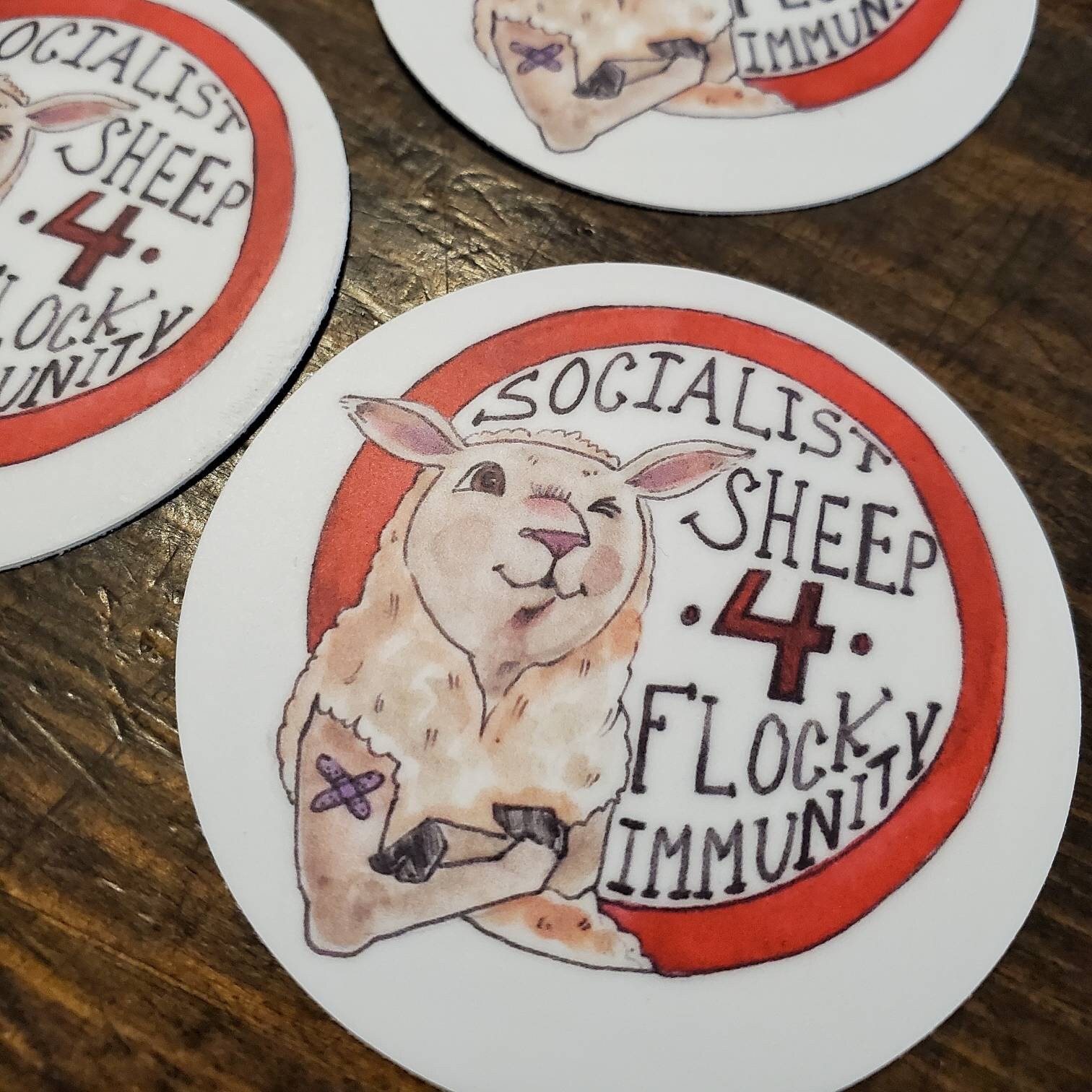 Pro Vax Sheep 2x2 round vinyl sticker | Etsy