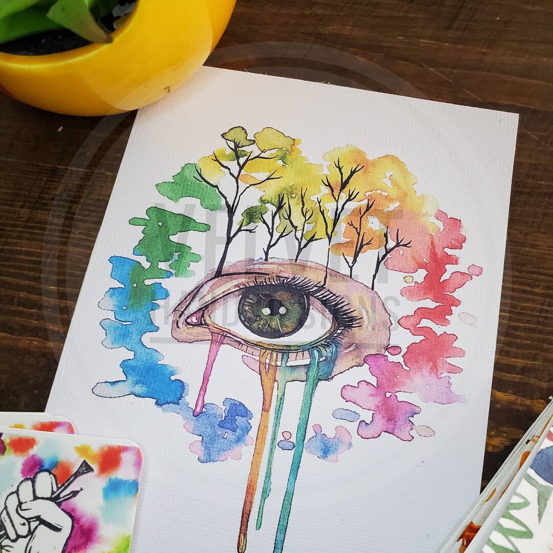Overflow Print- Eye Art- Color Splash - Etsy