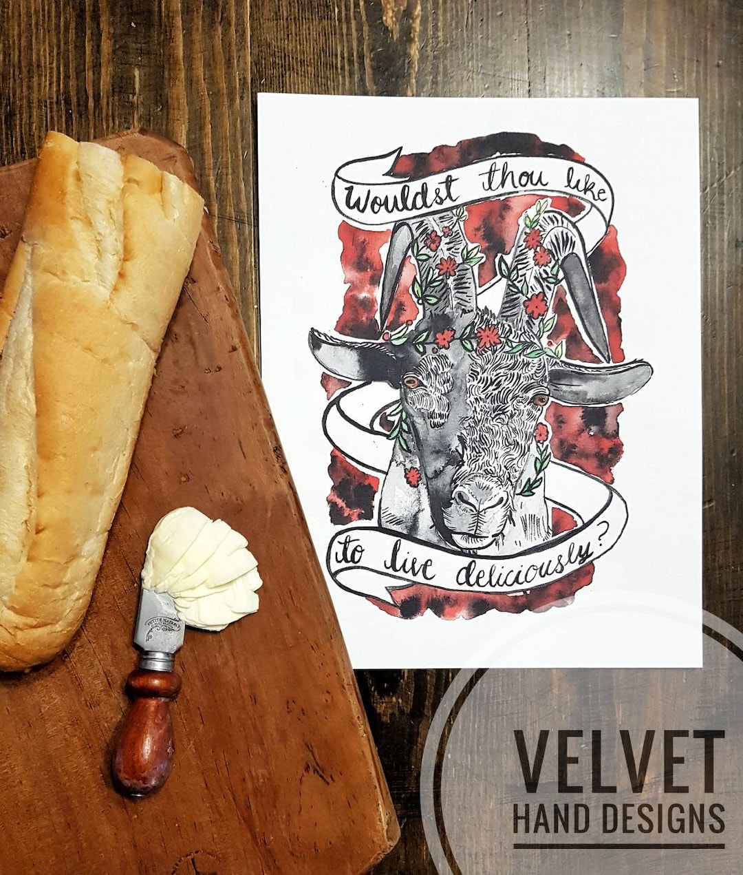 Live Deliciously Black Philip Print - Etsy