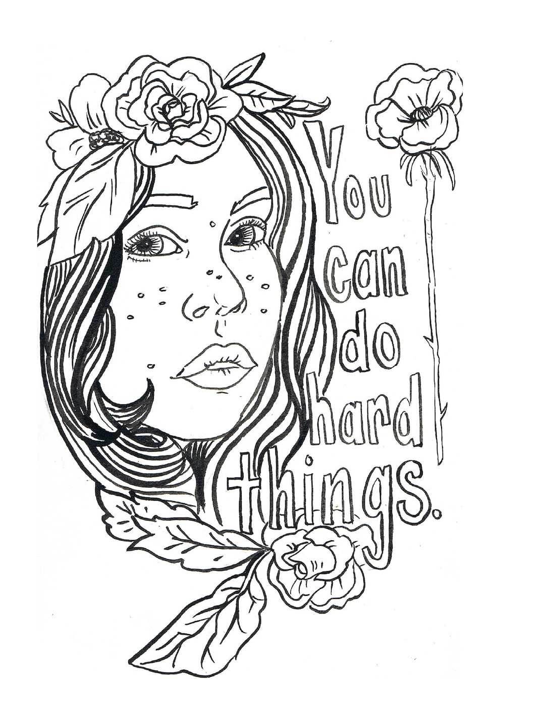 Empowering Coloring Page DIGITAL DOWNLOAD - Etsy